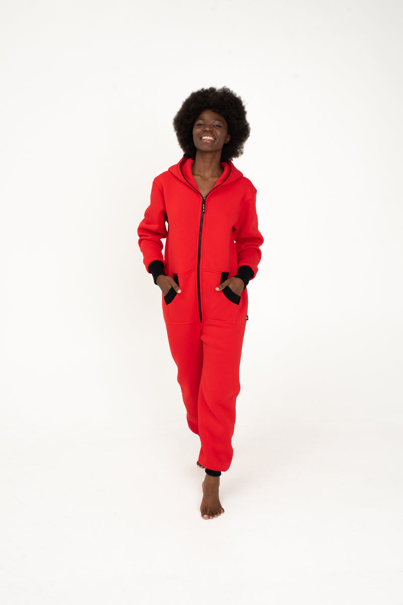 Sofa Killer red onesie Texas with black zipper – Adult Jumpsuit ...